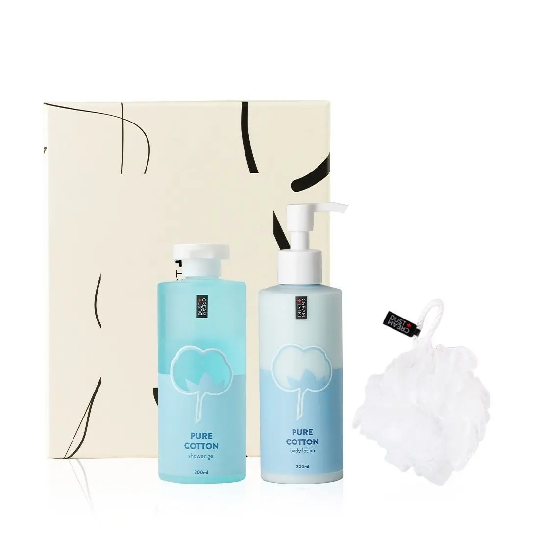 GIFT SET PURE COTTON WITH GIFT BOX 3PCS | Dust + Cream