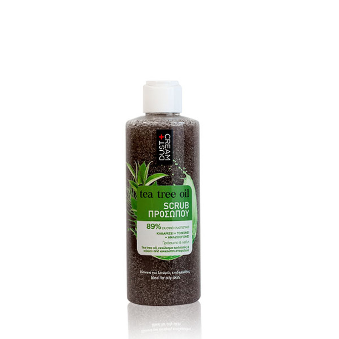SCRUB ΠΡΟΣΩΠΟΥ ME TEA TREE OIL KAI ΕΚΧΥΛΙΣΜΑ ΠΡΟΠΟΛΗΣ 220ML | Dust + Cream